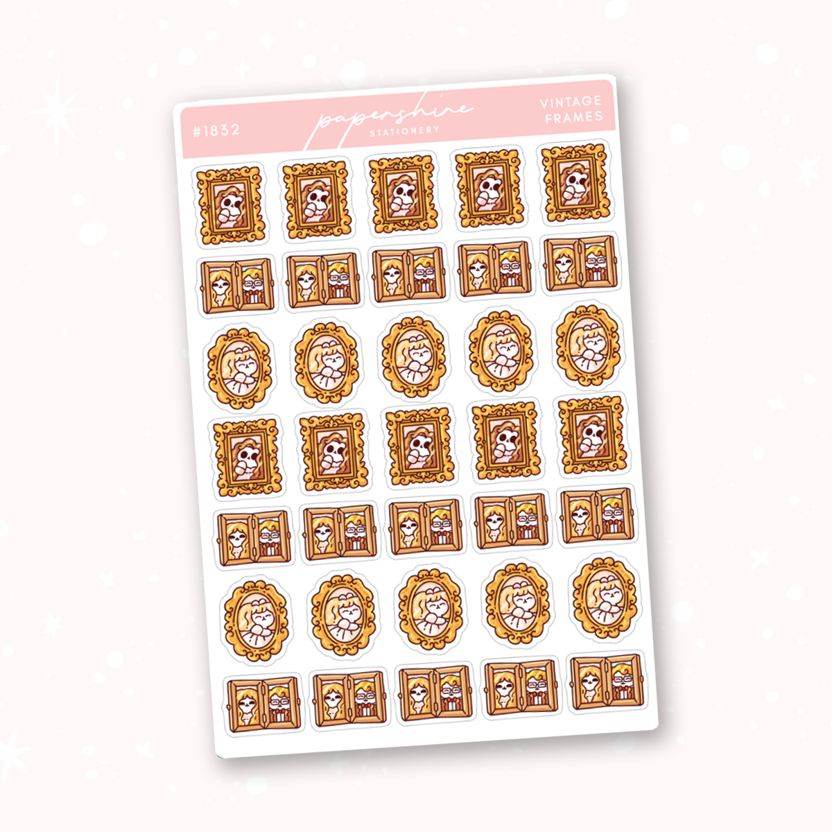 Vintage Frames Doodle Stickers – Papershire
