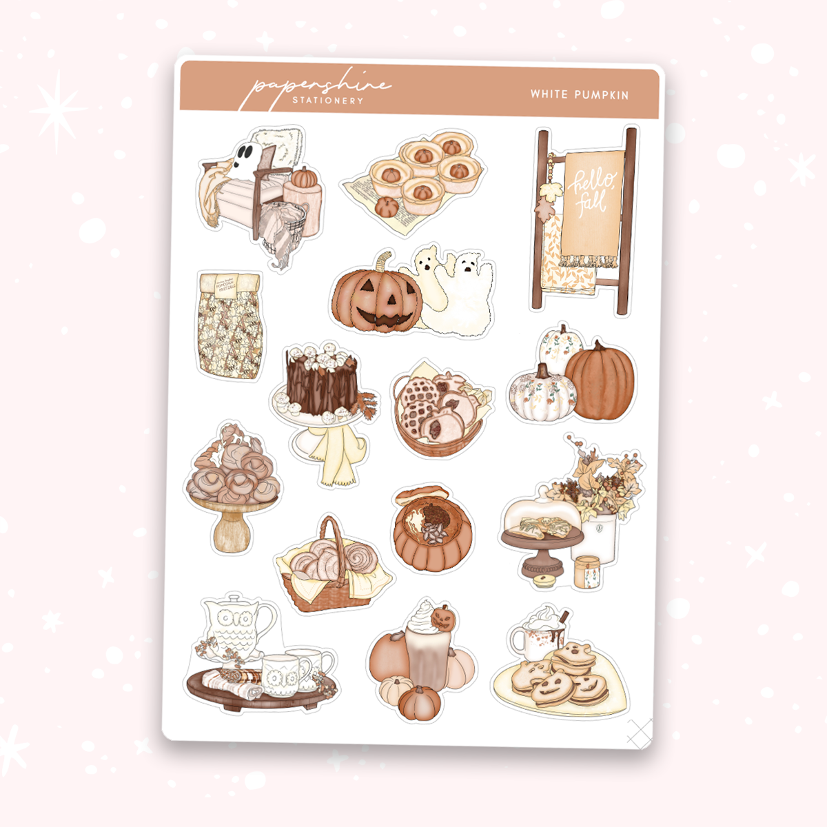White Pumpkin Bullet Journal Stickers – Papershire
