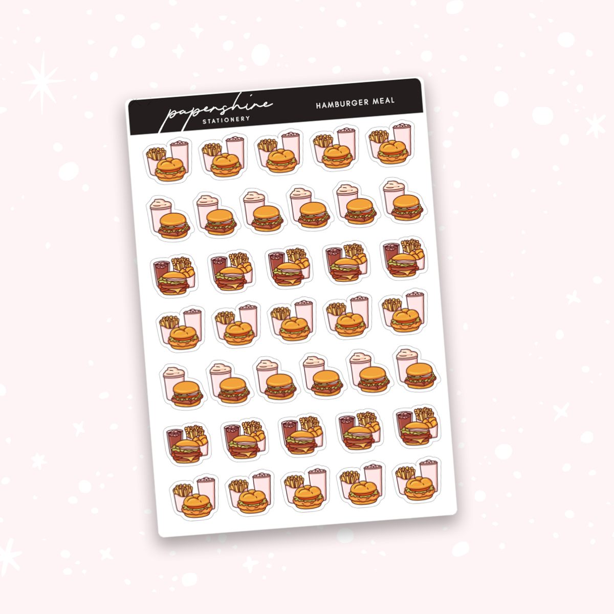 Hamburger Meal Doodle Stickers – Papershire
