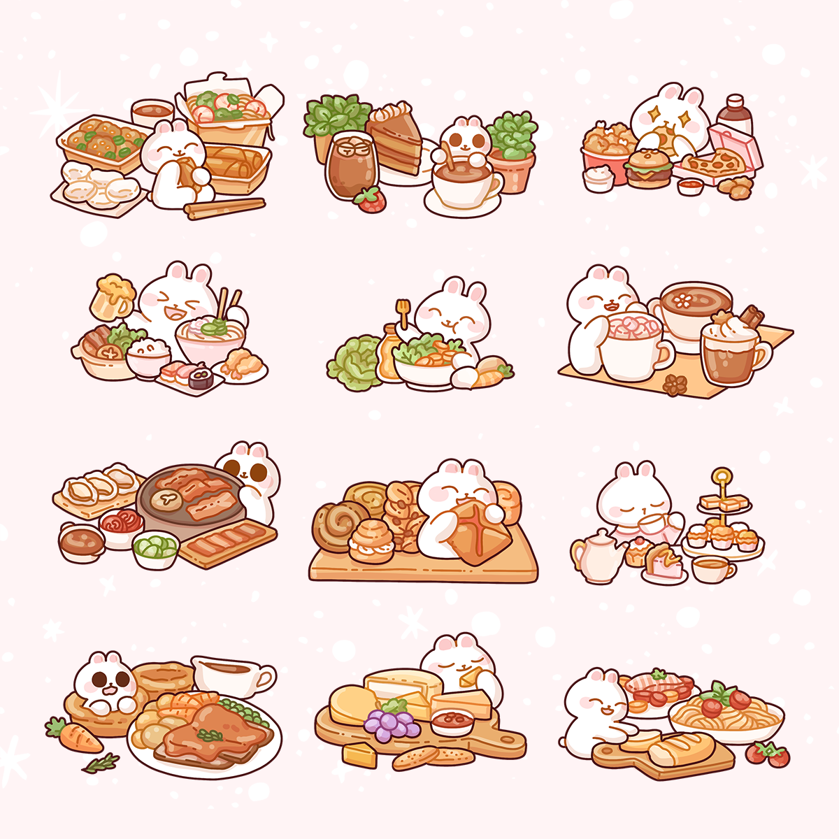 Food Scenes Doodles Digital Set – Papershire