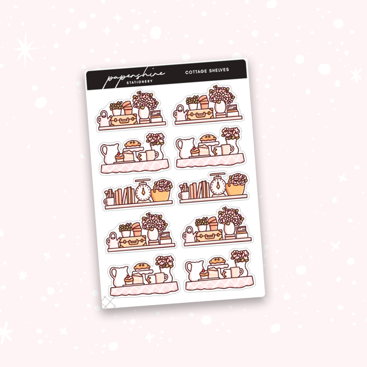 Cottage Shelves Doodle Stickers – Papershire
